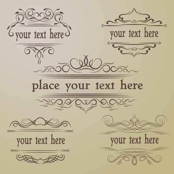 Calligraphic Old Elements Vintage Decor. Stock Vector - Illustration of ...