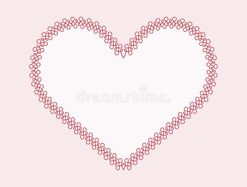 Calligraphic Outlined Heart-shape Frames with Full Editable Fil Stock ...