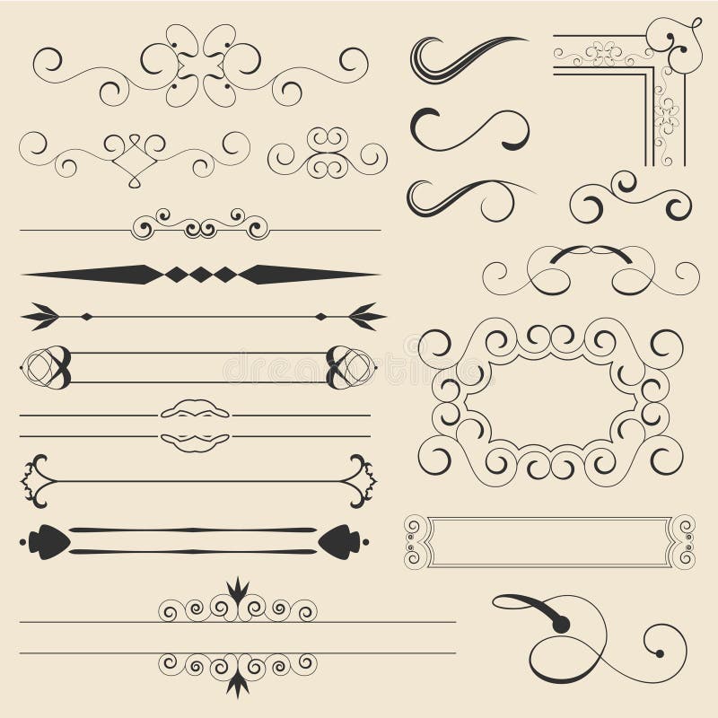 Calligraphic Page Decorations Stock Vector - Illustration of ...