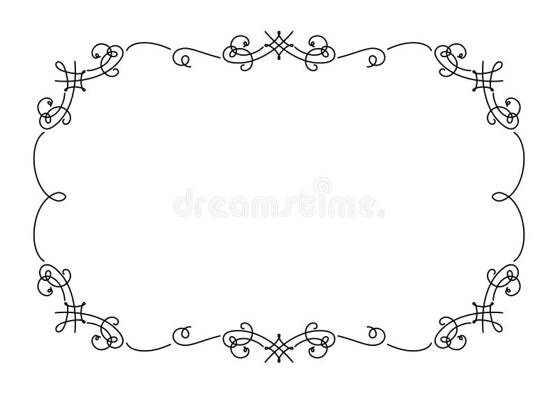Calligraphic Rectangle Frame in Retro Style Stock Vector - Illustration ...