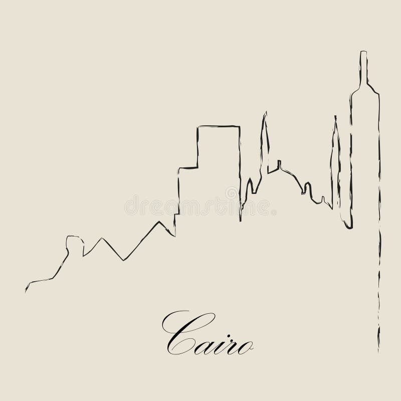 Calligraphic Skyline of Cairo Vector Illustration Stock Vector ...