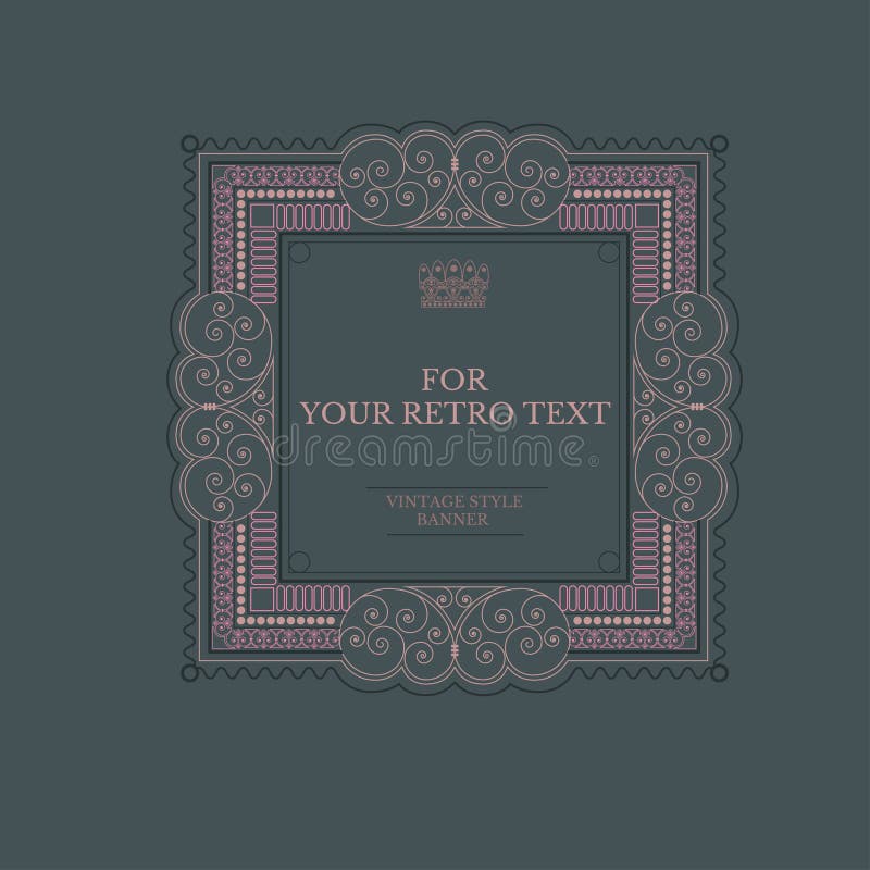 Calligraphic Square Frame from Lines Pattern Stock Vector ...