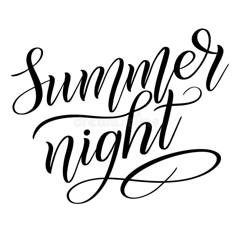 Summer Boy. Black Isolated Cursive on Blue Background. Stock Vector ...