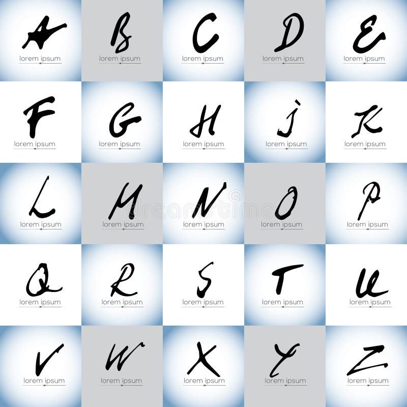 Calligraphic Vector Alphabet and Logo Design Elements Logo Set Stock ...