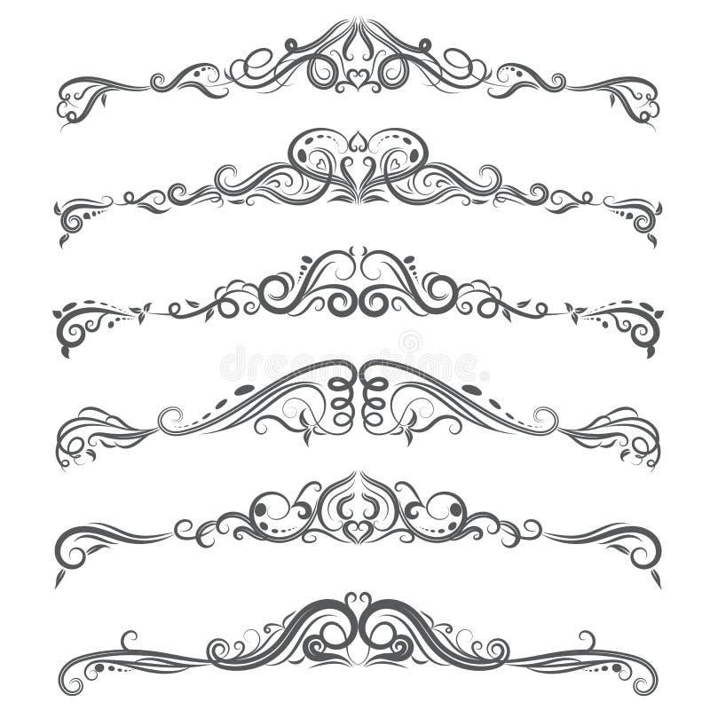 Calligraphic Vector of Border Design Elements Stock Vector ...