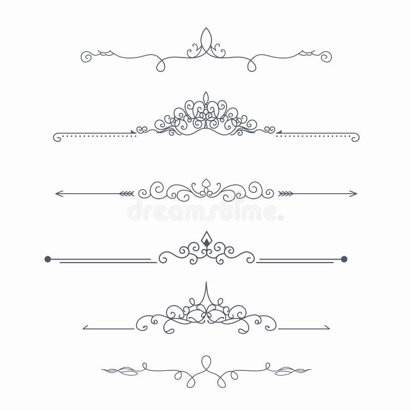 Calligraphic Vector Dividers Stock Vector - Illustration of ornament ...