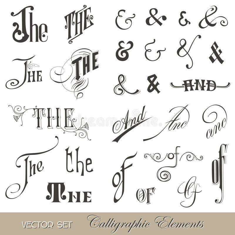 Calligraphic Vintage Symbols Stock Vector - Illustration of nostalgia ...