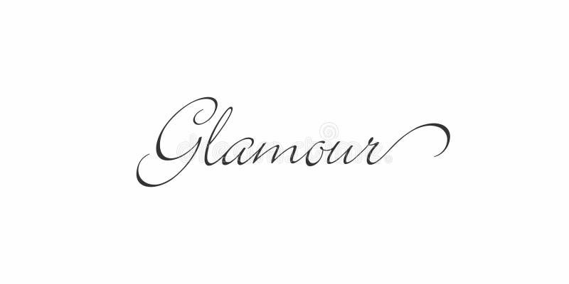 Calligraphic Word Glamour. Lettering in Elegant Style. Stock Vector ...