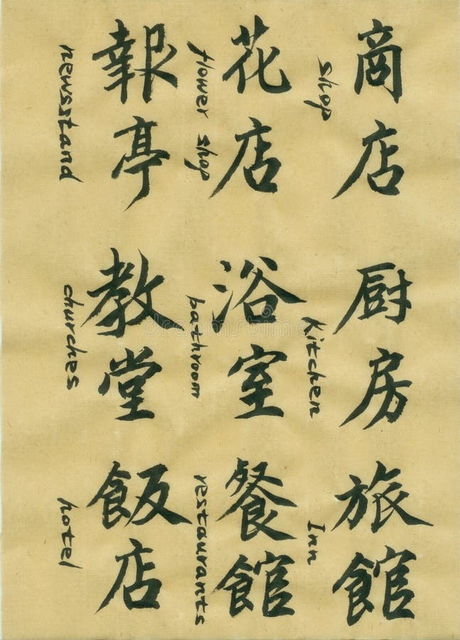 Brosse Chinoise De Calligraphie D'alphabet Sur Le Fond Blanc Photo ...