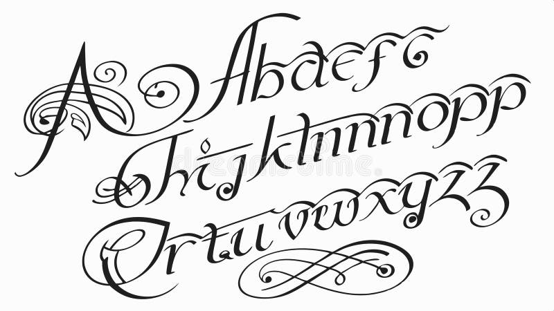 Calligraphy Alphabet Clip Art 3.336 Calligraphy Alphabet Styles Stock