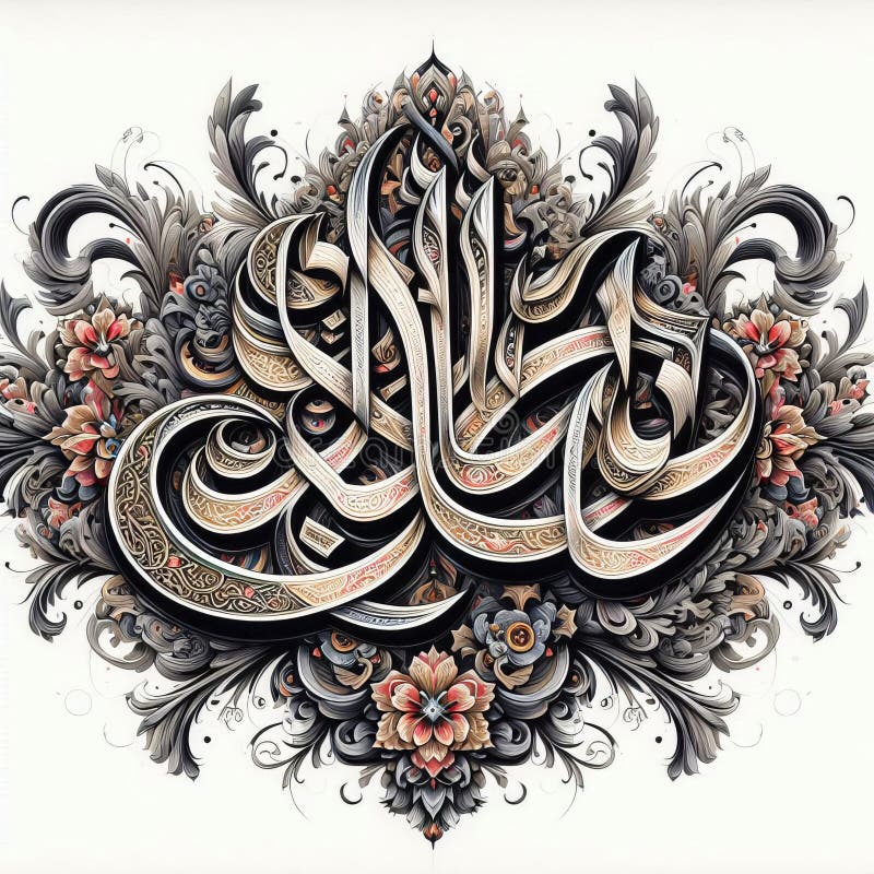 Calligraphy Art Piece an Artwork Created with Calligraphy Tec Stock ...