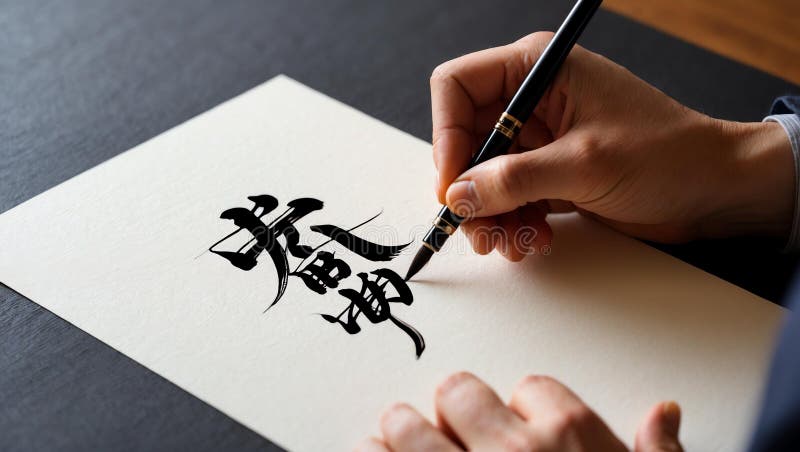 Calligraphy Artist a Detailed View of an Arti Ai Generated Stock ...