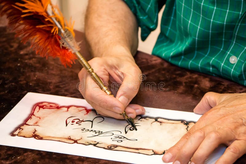 Calligraphy, Calligraphy artist writing in