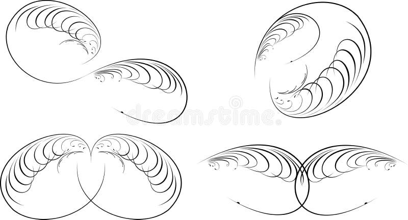 Six Calligraphy Curves stock vector. Illustration of baroque - 7146536
