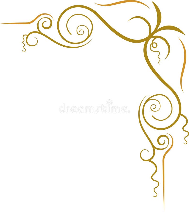 Calligraphy Curve Corner Frame Stock Vector - Illustration of curve ...