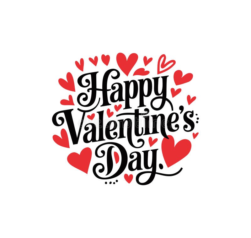 Calligraphy Design Featuring the Phrase "Happy Valentine S Day" in ...