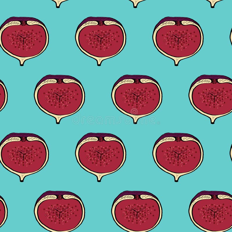 Calligraphy Fig Vector Seamless Turquoise Pattern Stock Vector ...