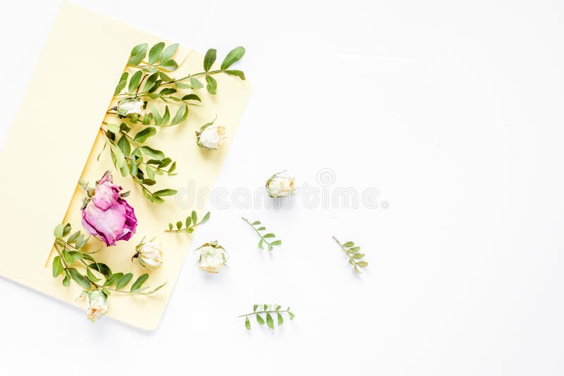 Calligraphy Floral Pattern Top View Mock Up Stock Image - Image of ...