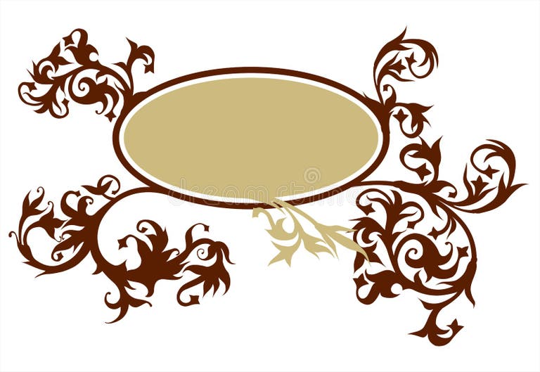 Calligraphy Flowers Vignette Stock Vector - Illustration of brown ...