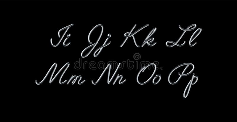 Chrome Cursive Letters Stock Illustrations – 11 Chrome Cursive Letters ...