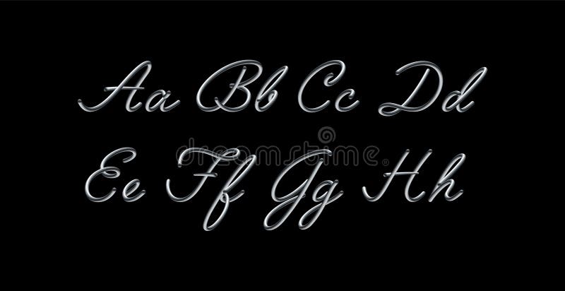 Chrome Cursive Letters Stock Illustrations – 11 Chrome Cursive Letters ...
