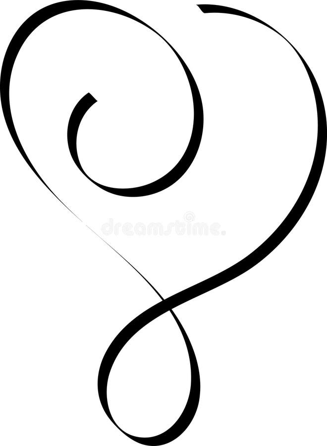 Calligraphy Heart Icon stock vector. Illustration of design - 293866619