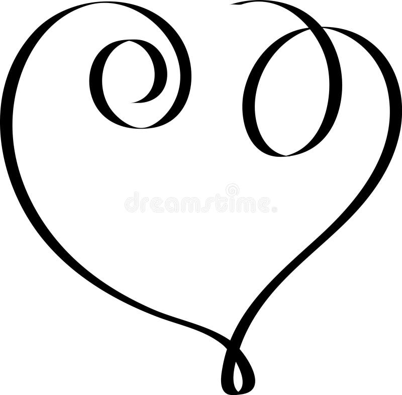 Calligraphy Heart Icon stock vector. Illustration of heart - 293867516