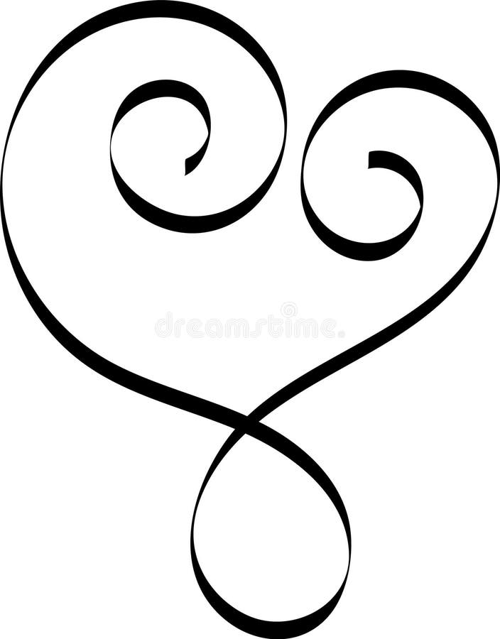 Calligraphy Heart Icon stock vector. Illustration of sign - 293868553