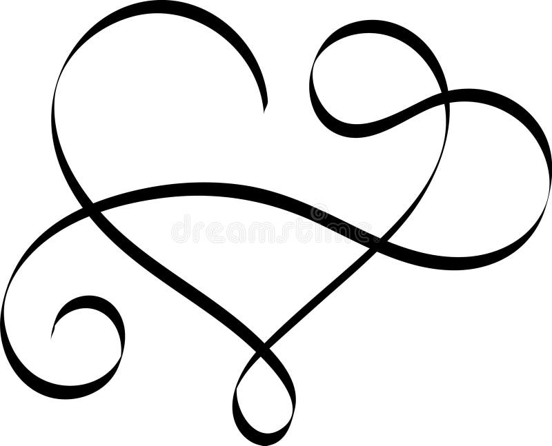 Calligraphy Heart Icon stock vector. Illustration of calligraphy ...
