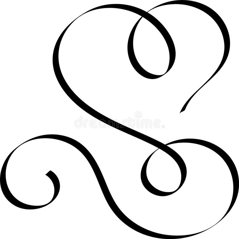 Calligraphy Heart Icon stock vector. Illustration of icon - 293869225
