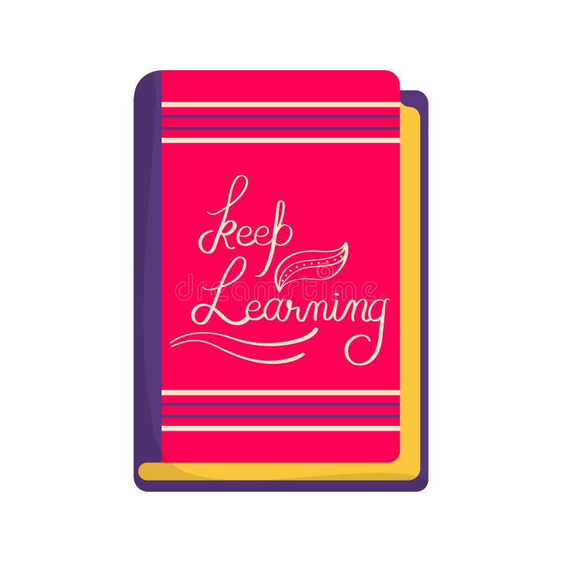 Calligraphy Keep Learning Text with Book Element in Flat Stock ...