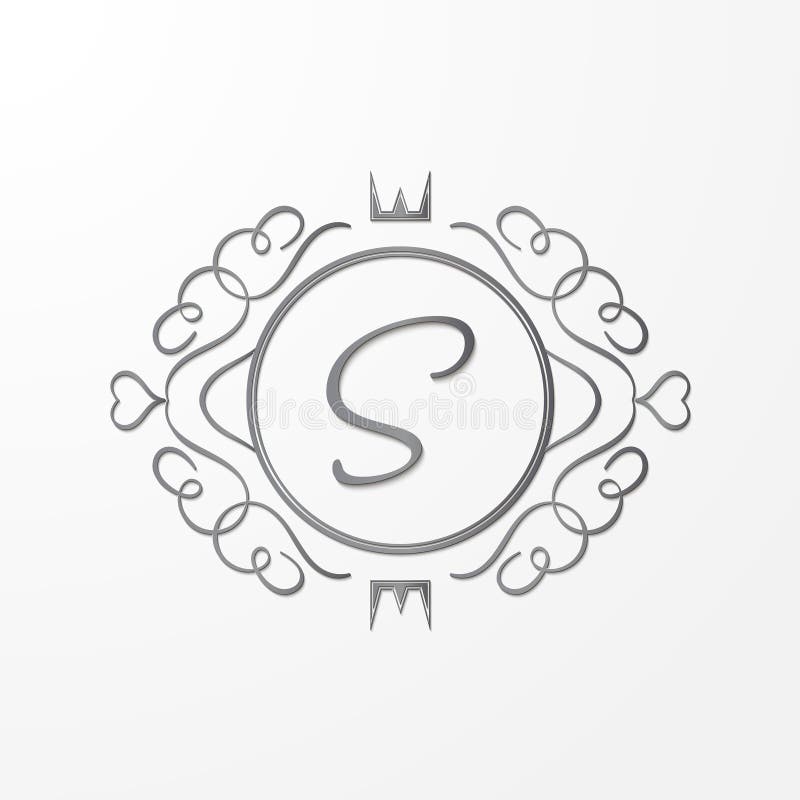 Calligraphy Monogram, Vintage Pattern Logo Stock Illustration ...