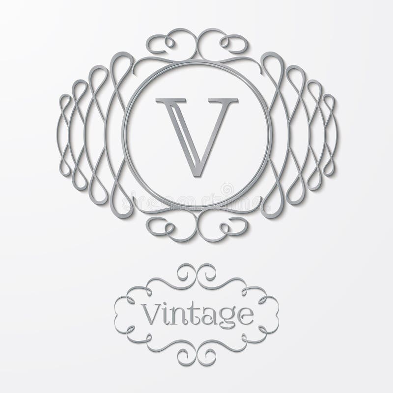 Calligraphy Monogram, Vintage Pattern Logo Stock Illustration ...