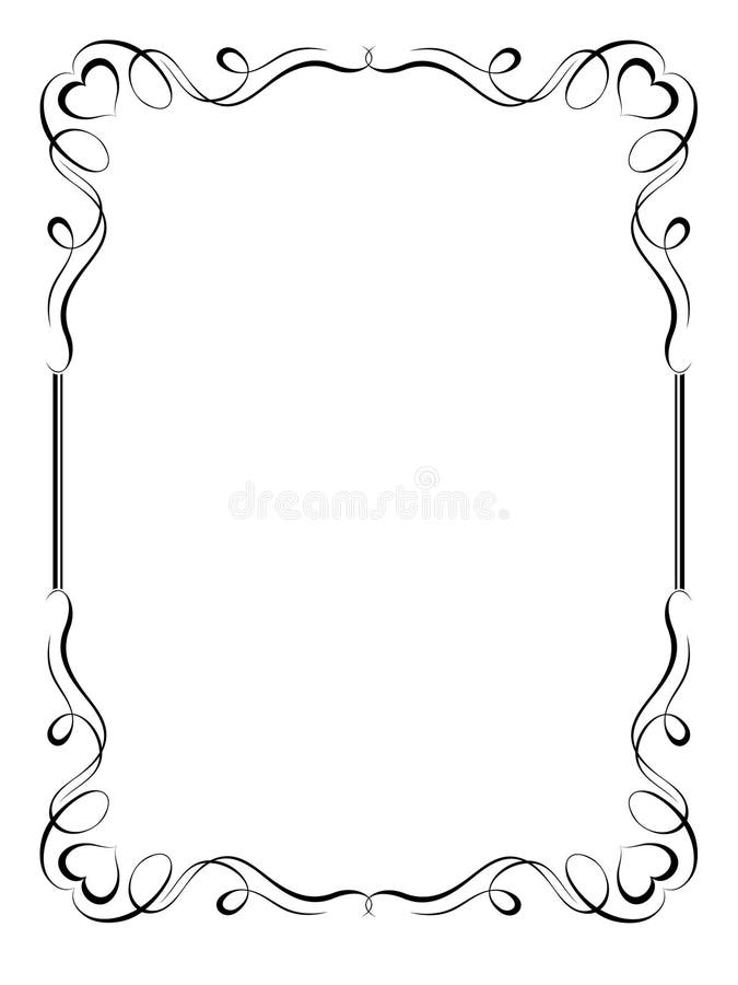 Calligraphy Ornamental Decorative Frame with Heart Stock Vector ...