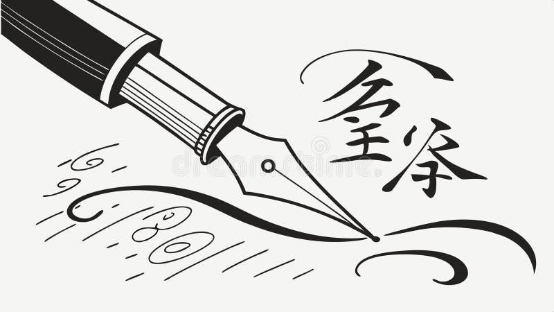 Calligraphy Pen Illustration, Writing Tool and Elegant Script Design ...