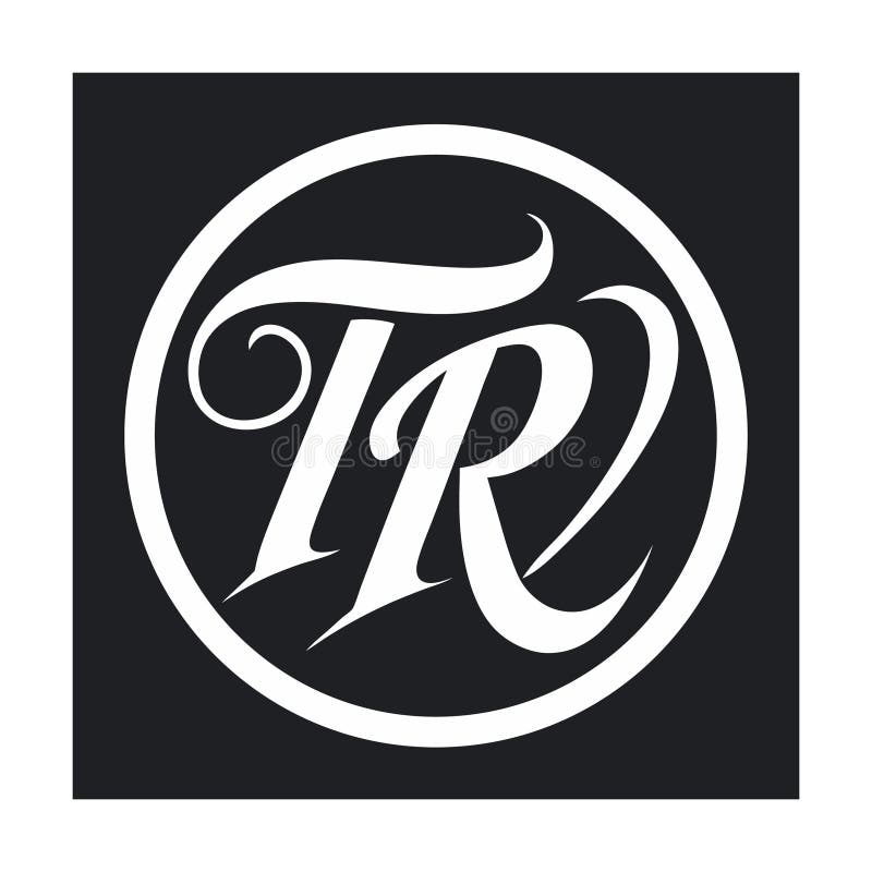 Calligraphy Script TRV Initials Logo Stock Vector - Illustration of ...