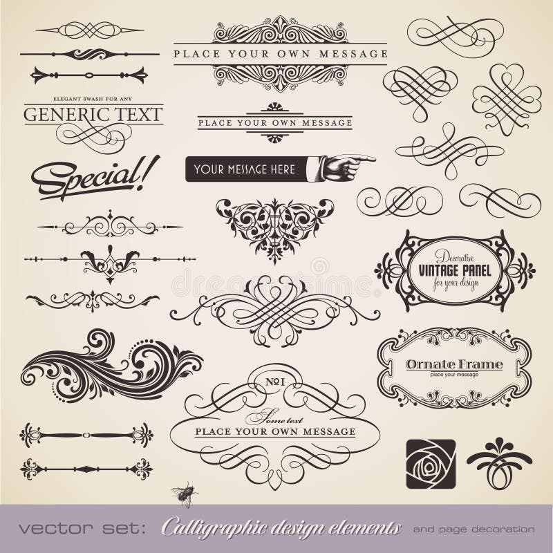 Calligraphy set 5 stock vector. Illustration of formal - 18232145