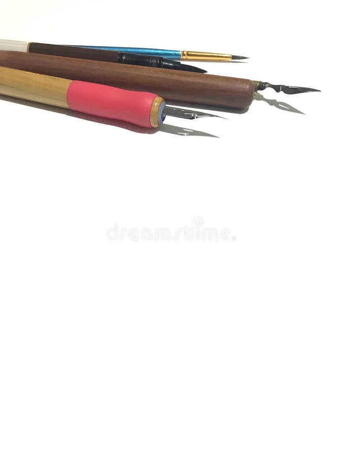 Basic Traditional Calligraphy Writing Tool Set Stock Image - Image of ...