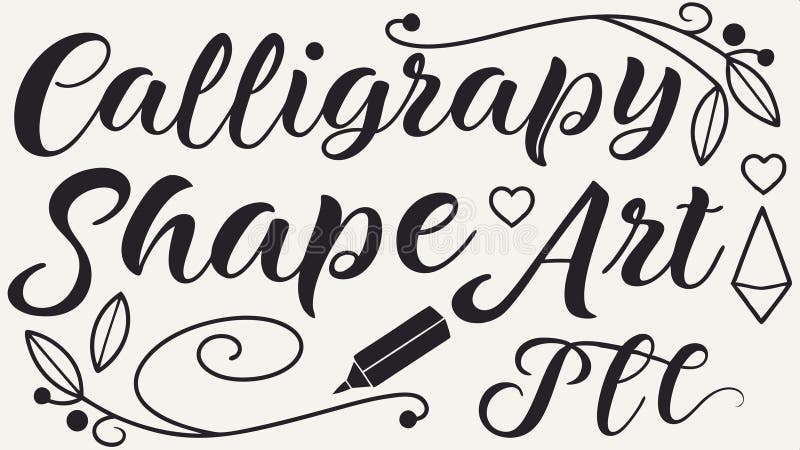 Calligraphy Shape Art Text Design for Artistic and Creative Projects ...