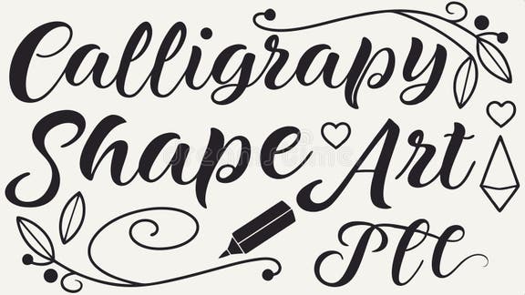 Calligraphy Shape Art Text Design for Artistic and Creative Projects ...