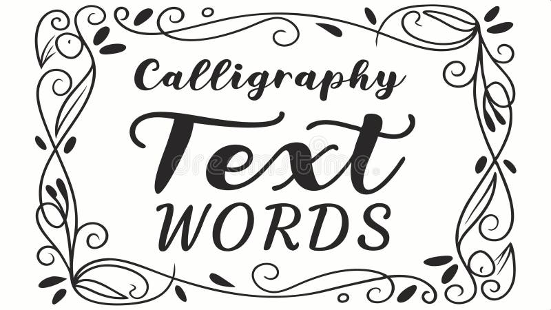 Calligraphy Text Border, Elegant Typography and Word Art Frame Vector ...