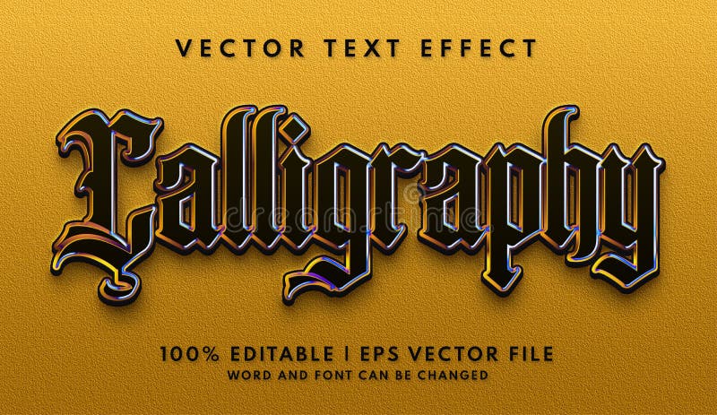 Calligraphy text effect stock vector. Illustration of effect - 243534127