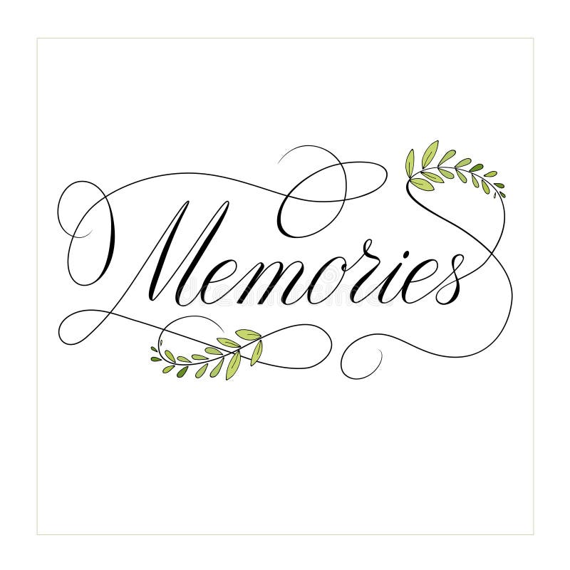 `Memories`calligraphy stock vector. Illustration of relationship ...