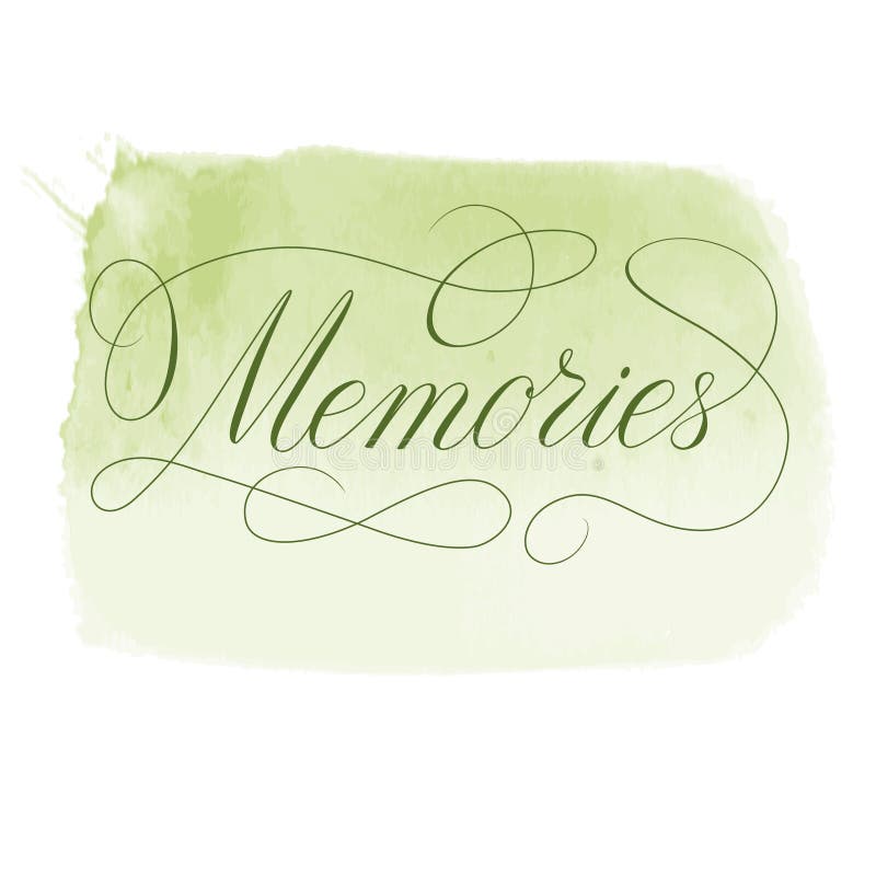 Memories Text Calligraphy with Flourish Elements Vector Stock ...