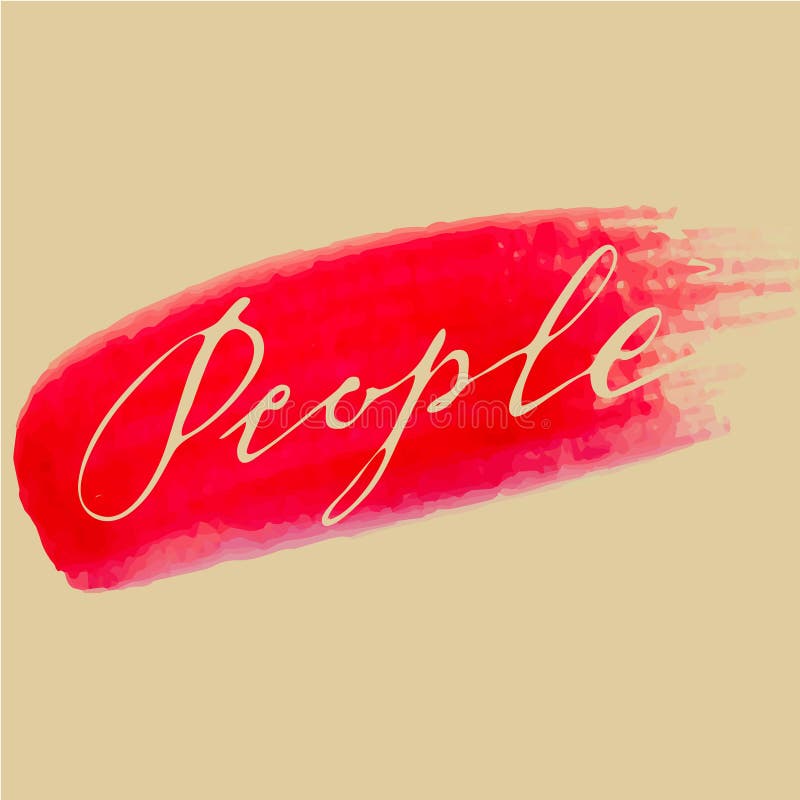 Calligraphy Watercolor Red People Stock Vector - Illustration of ...