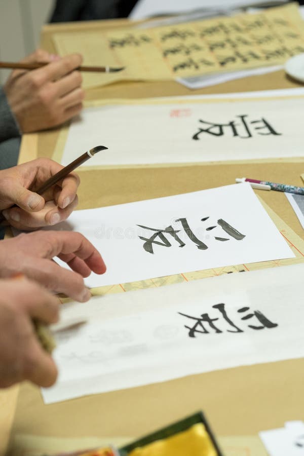 Calligraphy workshop stock photo. Image of lettering - 93427370