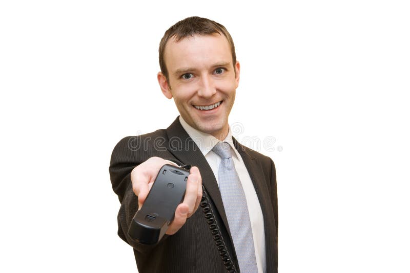 Calling stock photo. Image of businessman, male, handset - 12305402