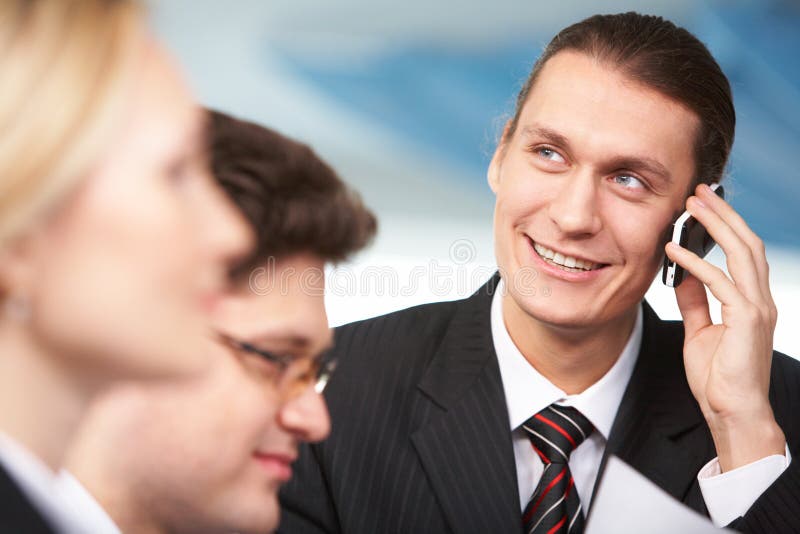 Calling stock image. Image of chief, businesspeople, hand - 12619619