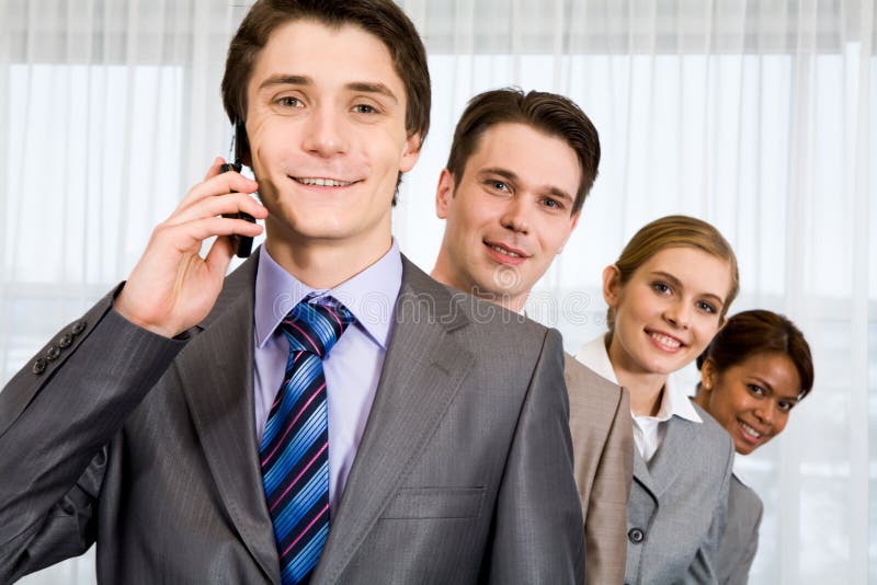 Calling employees stock photo. Image of interaction, corporate - 13337998