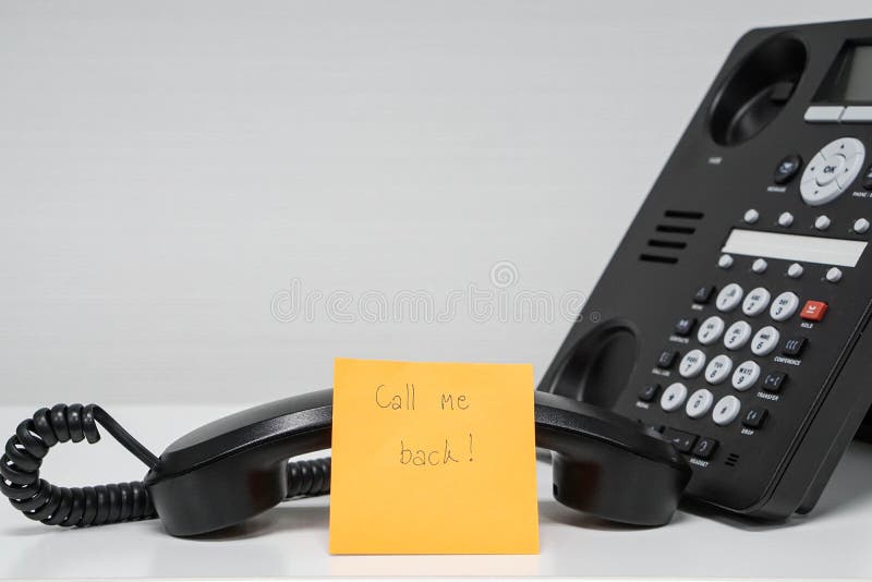 Calling Back Message on Handset of IP Phone Stock Image - Image of ...